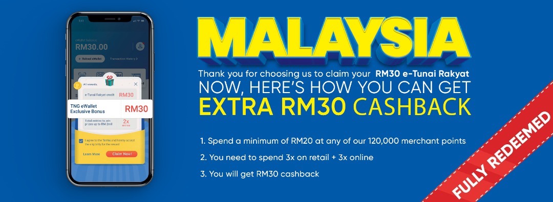 Fulamak, TnG RM30 cashback fully redeemed already!